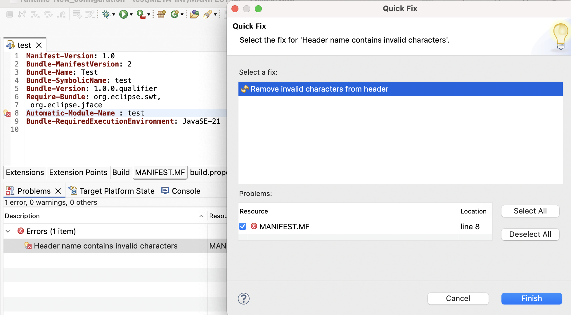 Documentation Eclipse Project